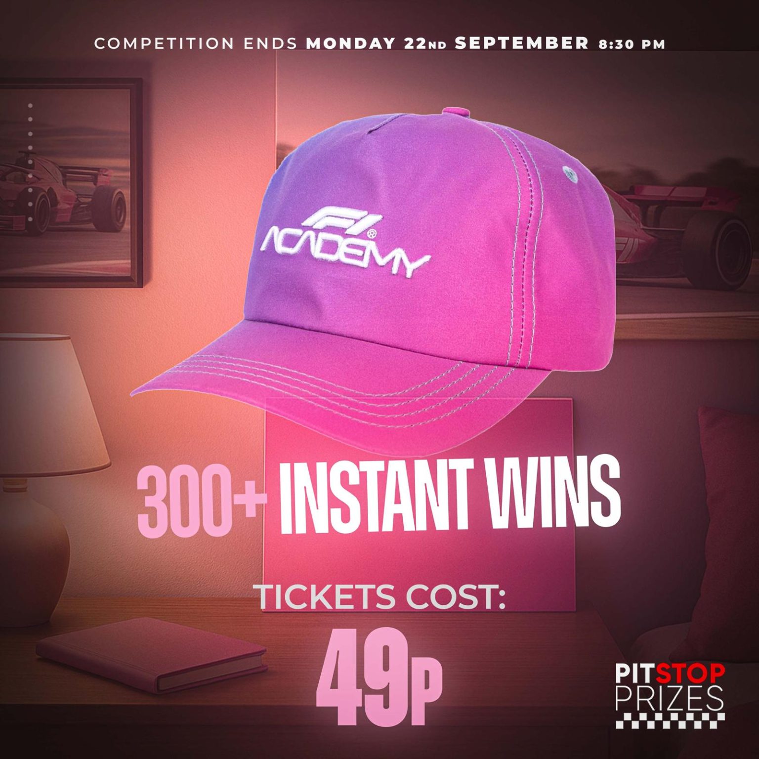 49p COMP: ACADEMY CAPS! 300+ INSTANT WINS! – PITSTOP PRIZES